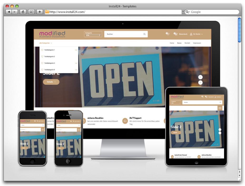 Modified Shop Templates | Install24 | responsive Templates für xt ...